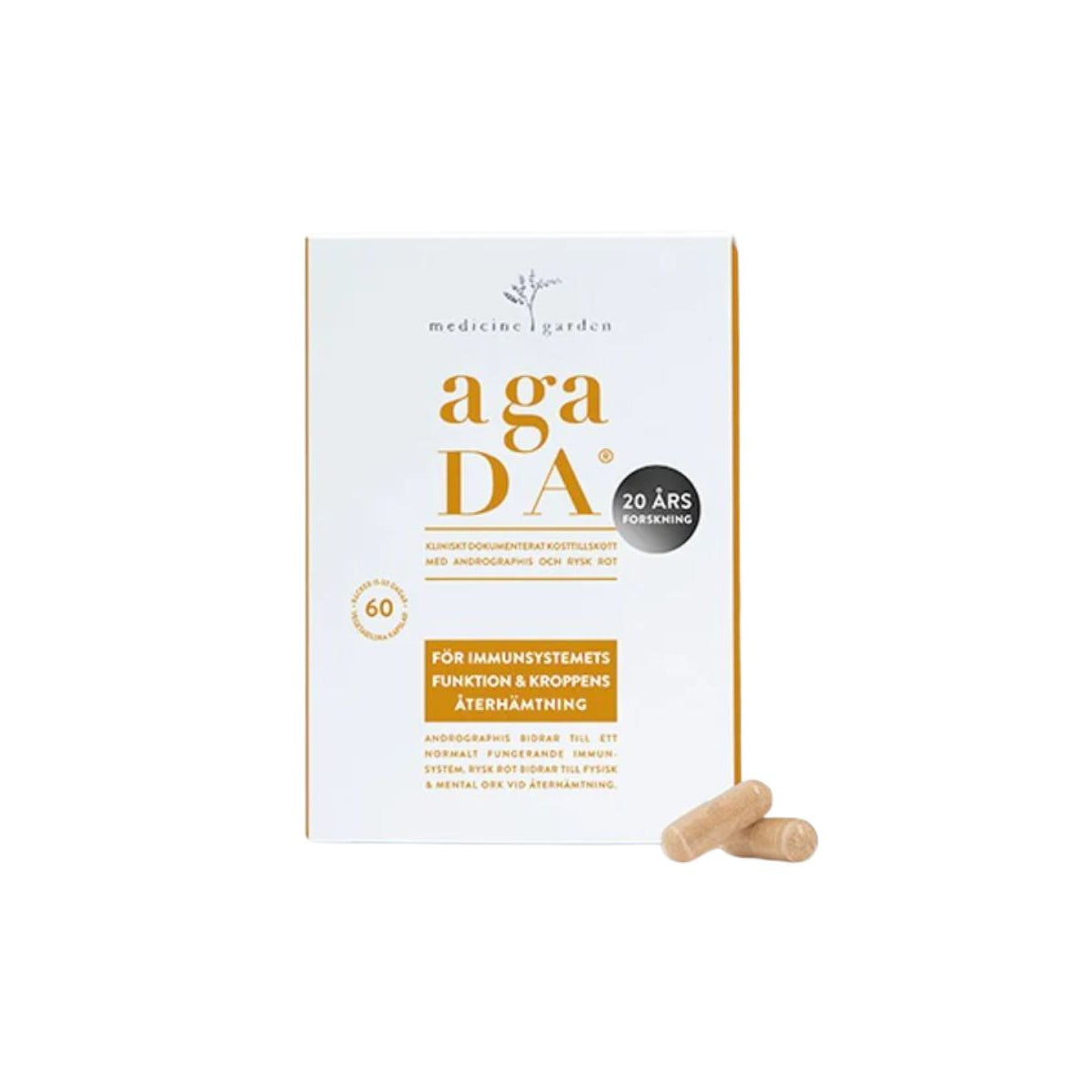 agaDA 60 kapsler – adaptogent tilskudd for immunforsvar og energi ...